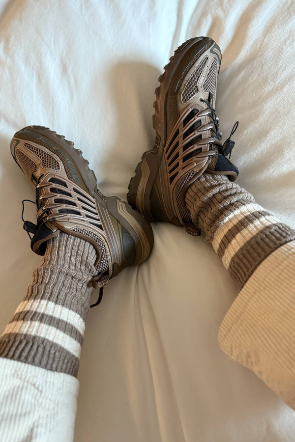 Cottage Varsity Socks - Flax Varsity - Gently Elephant