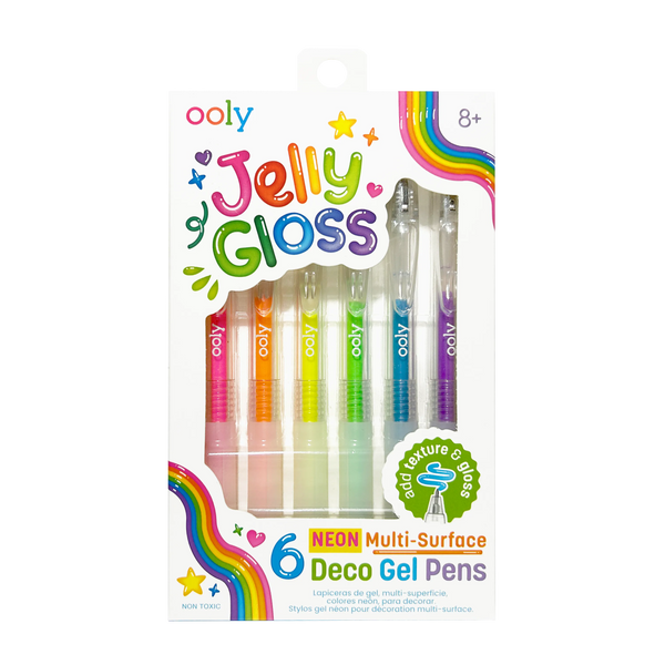 Jelly Gloss: Neon Multi-Surface Deco. Gel Pens (Set of 6) - Gently Elephant