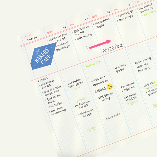 Flat Notepad (A4) Weekly - Gently Elephant