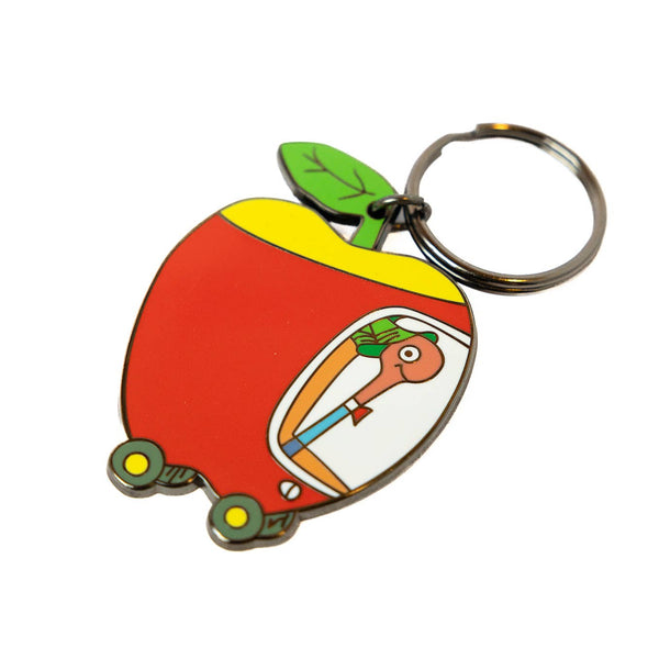 3P4 x Richard Scarry® - Apple Car Enamel Keychain - Gently Elephant