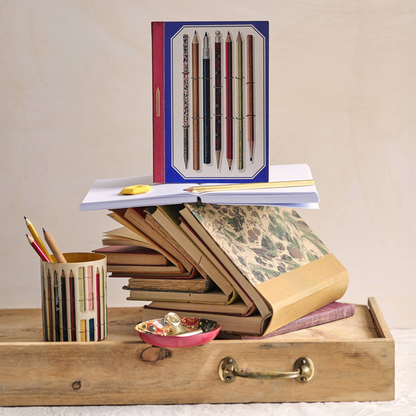A5 Lay Flat Journal - Vintage Pencils - Gently Elephant