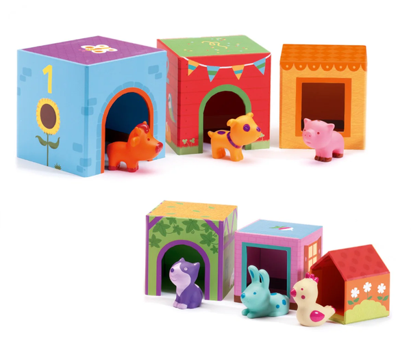Djeco Stacking Blocks - Farm Animals - Gently Elephant