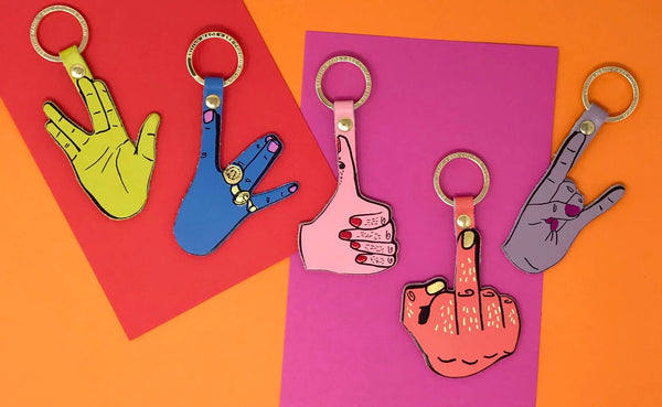 Thumbs Up Key Fob - Pink - Gently Elephant
