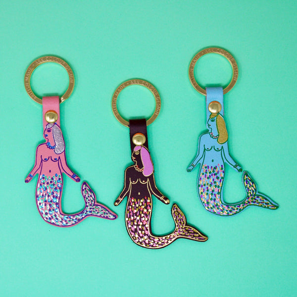 Mermaid Key Fob - Oxblood - Gently Elephant